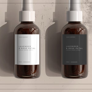 Minimalist Room Spray Bottle Label Template / Fragrance Label Template ...