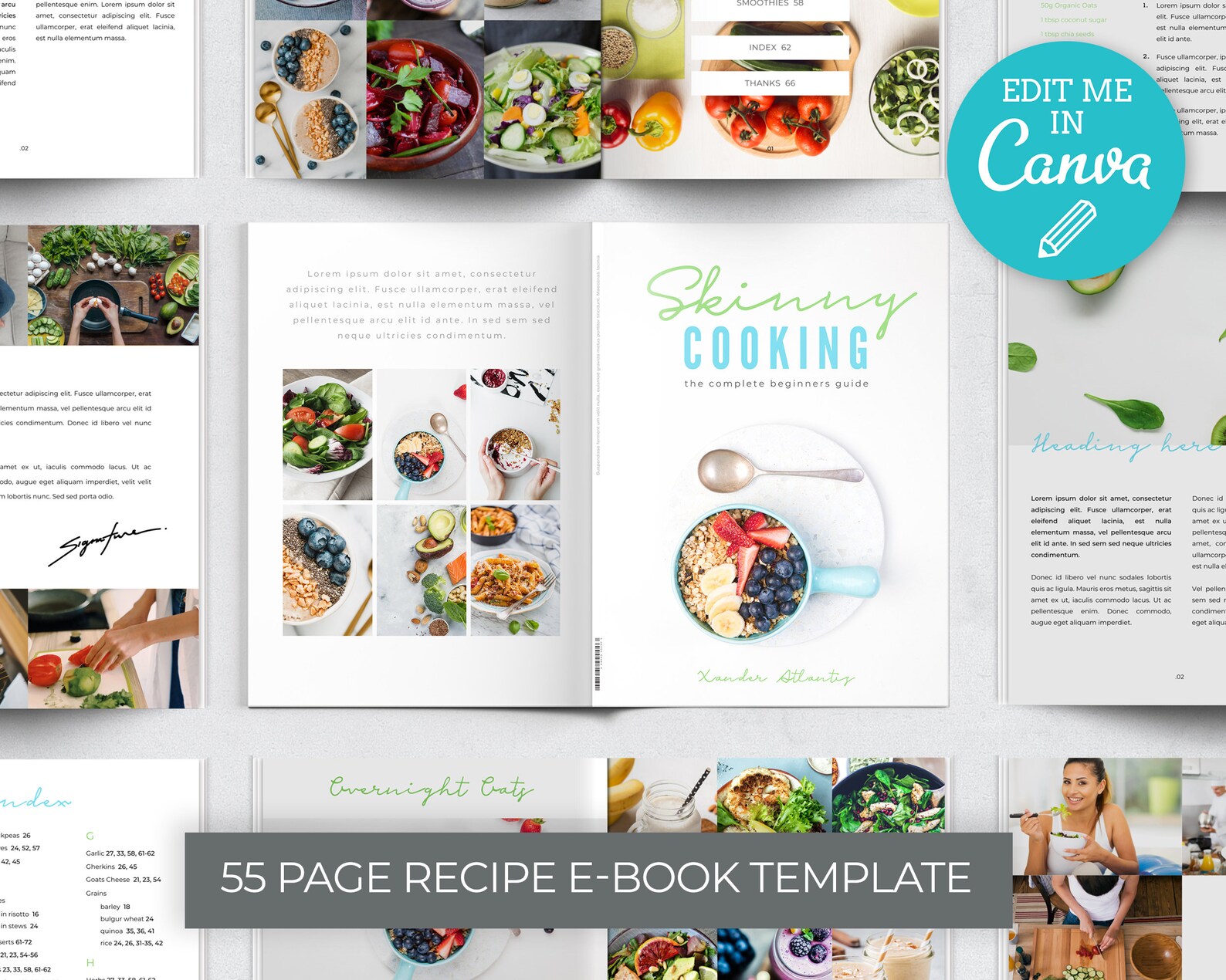 Modern Recipe E-book Template / Editable Keto Recipe Magazine - Etsy