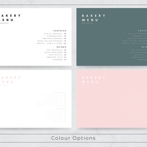 Minimalist Bakery Menu Template / Editable Restaurant Menu / Simple ...