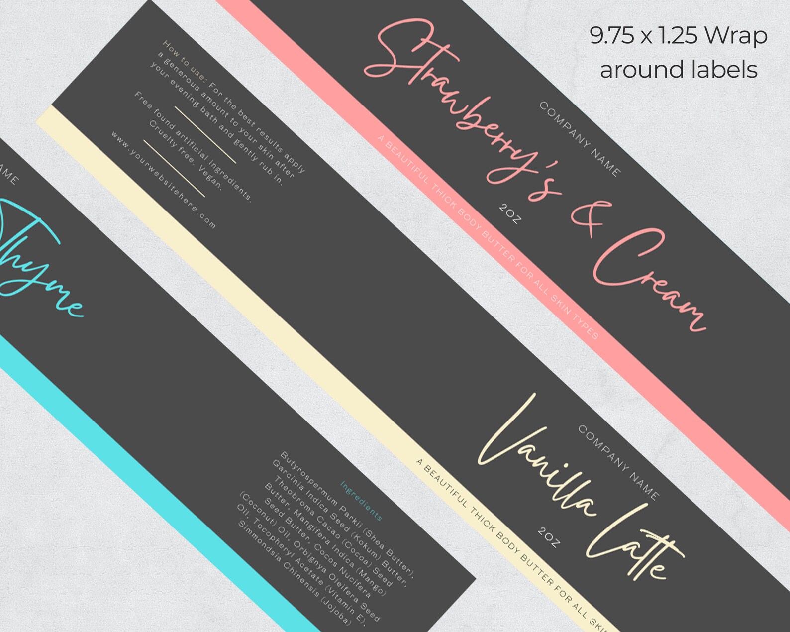 Black Beauty Product Label Template / Editable Wrap Around | Etsy