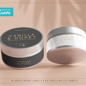 Minimalist Slim Wrap Around Cosmetic Label Template / Editable Wrap ...