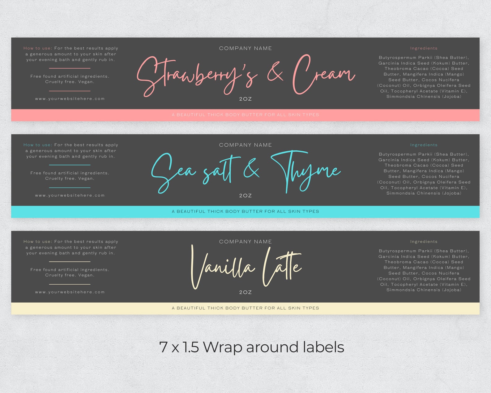 Black Beauty Product Label Template / Editable Wrap Around | Etsy