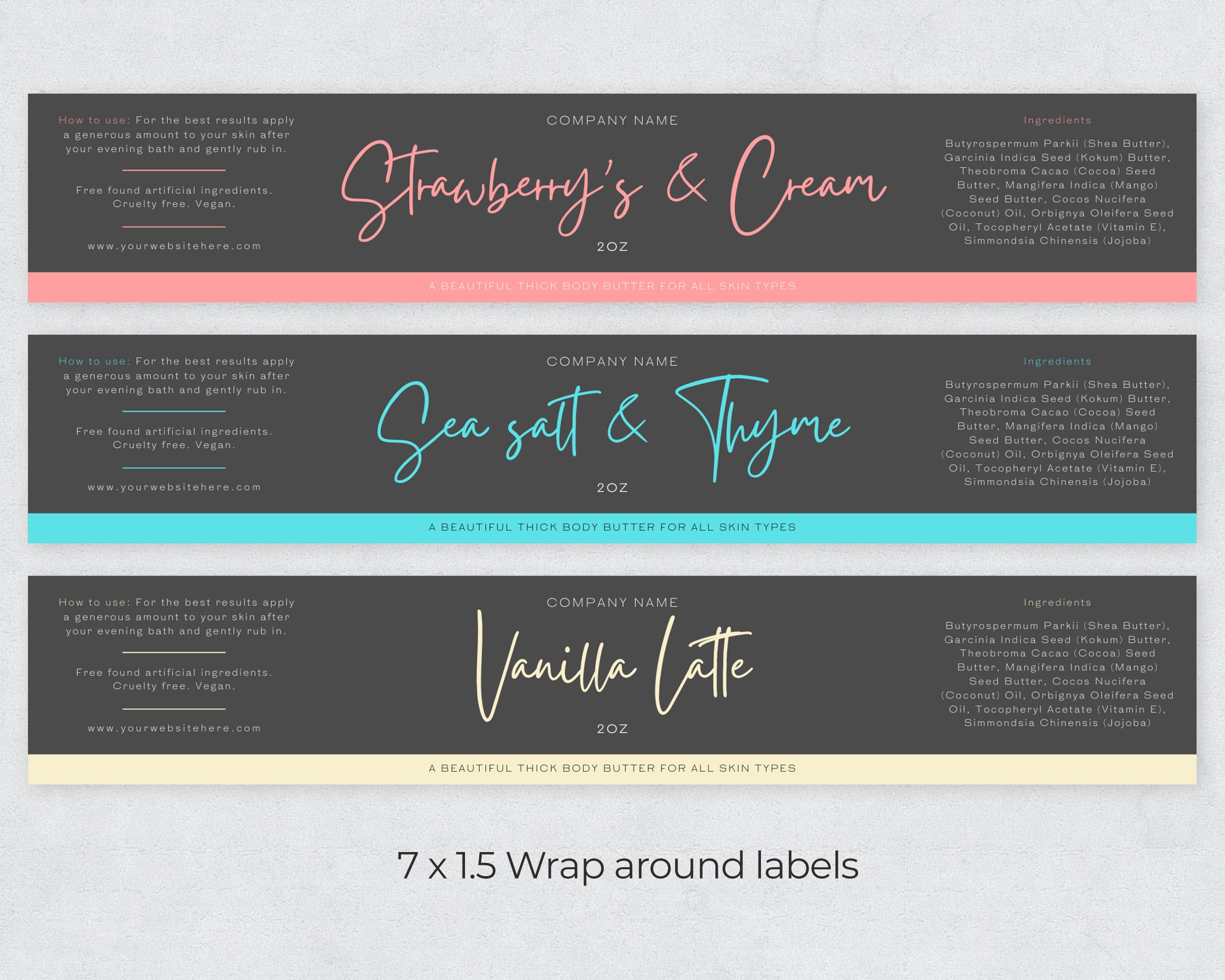 Black Beauty Product Label Template / Editable Wrap Around Label ...
