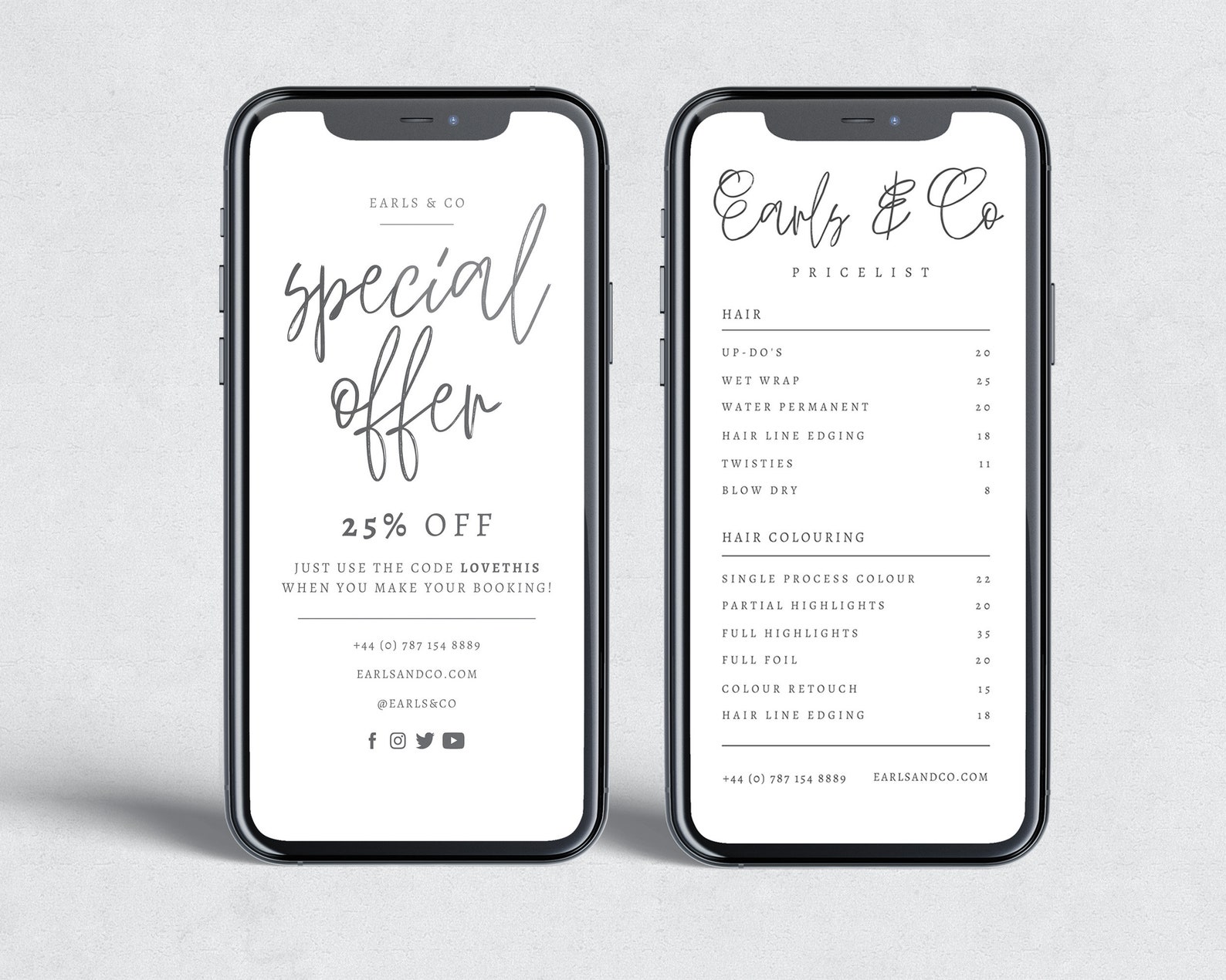 Price List Template for Instagram / Instagram Price List Template for ...