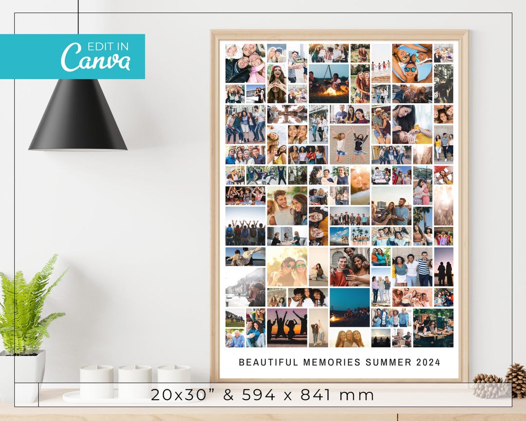 80 Photo Collage Template / Editable Photo Collage / Photograph Collage ...