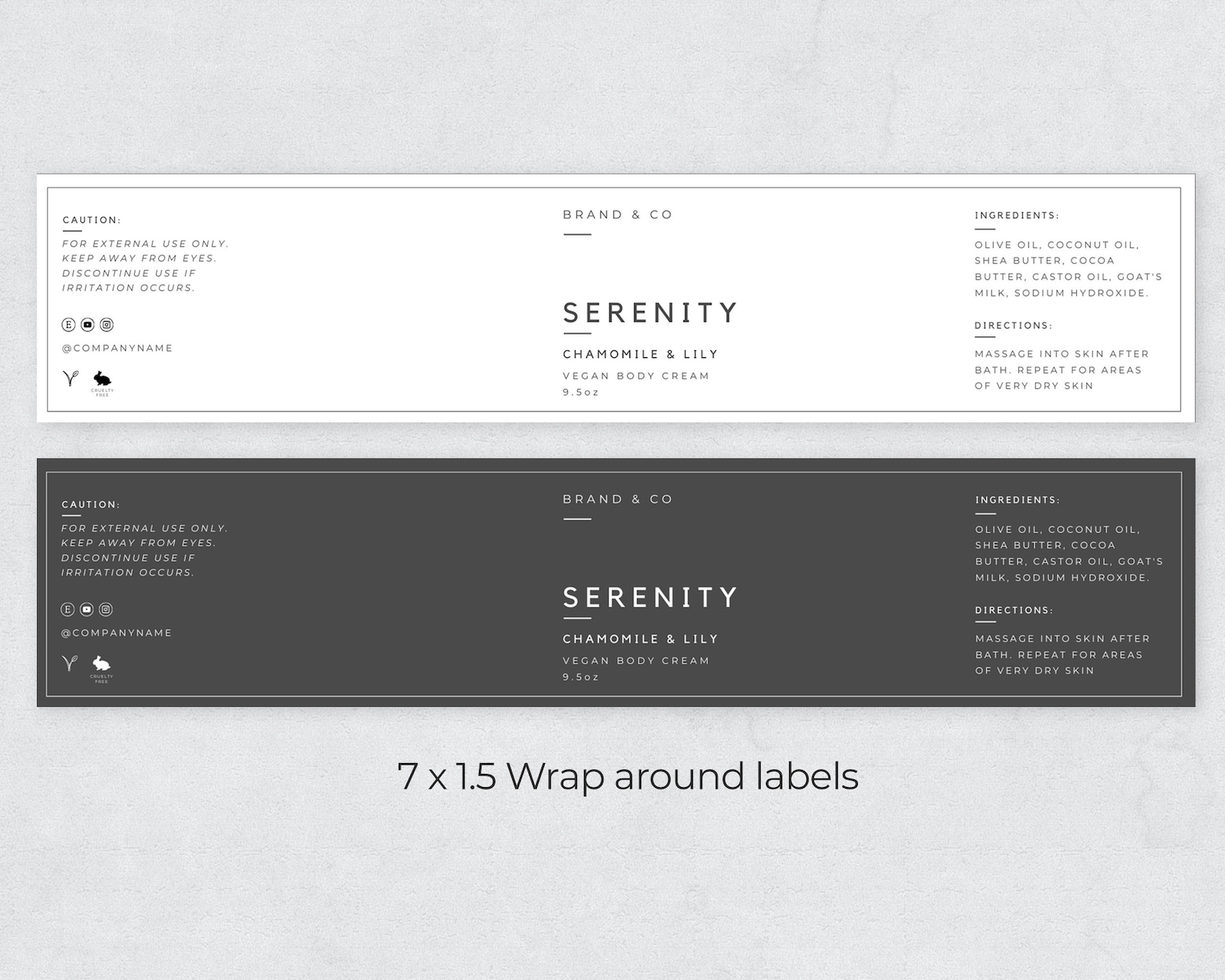 Minimalist Wrap Around Label Template / Editable Product Label - Etsy