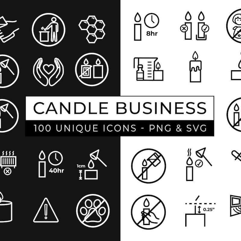 Candle Safety Label Icons - Etsy