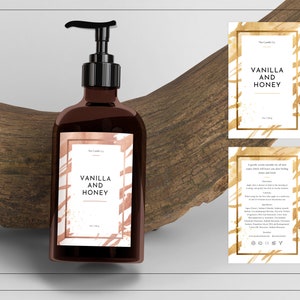 Gold Comestic Bottle Label Template / Modern Hand Lotion Label Template ...