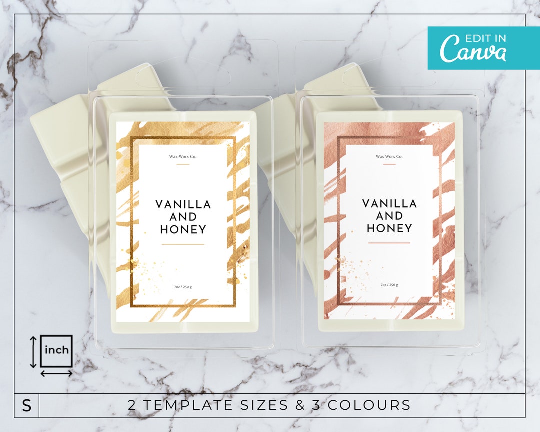 Gold Wax Melts Label Template / Editable Wax Melts Sticker / Goild Foil ...