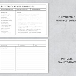 Traditional Recipe Card Template / Editable Recipe Cards Template ...
