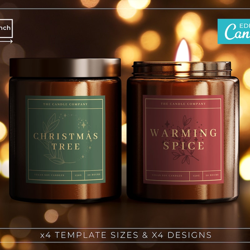 Festive Candle Labels - Etsy