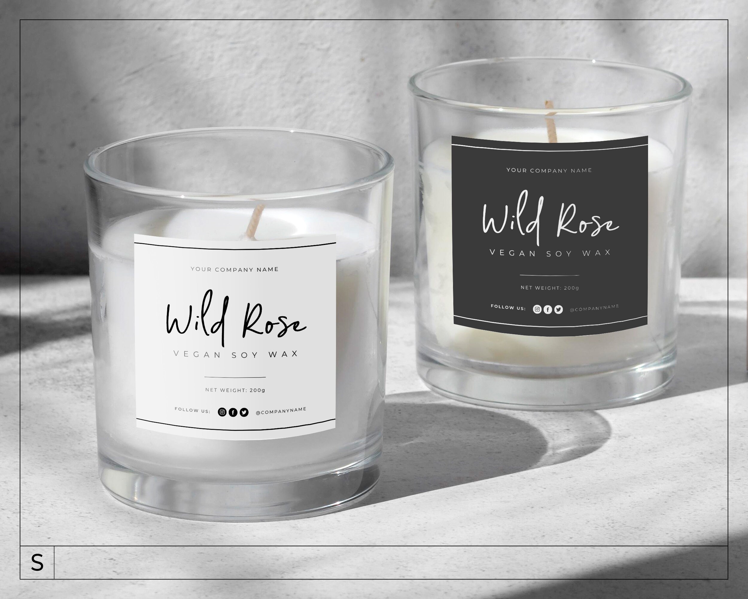 Simple Candle Label Template / Editable Candle Labels / - Etsy