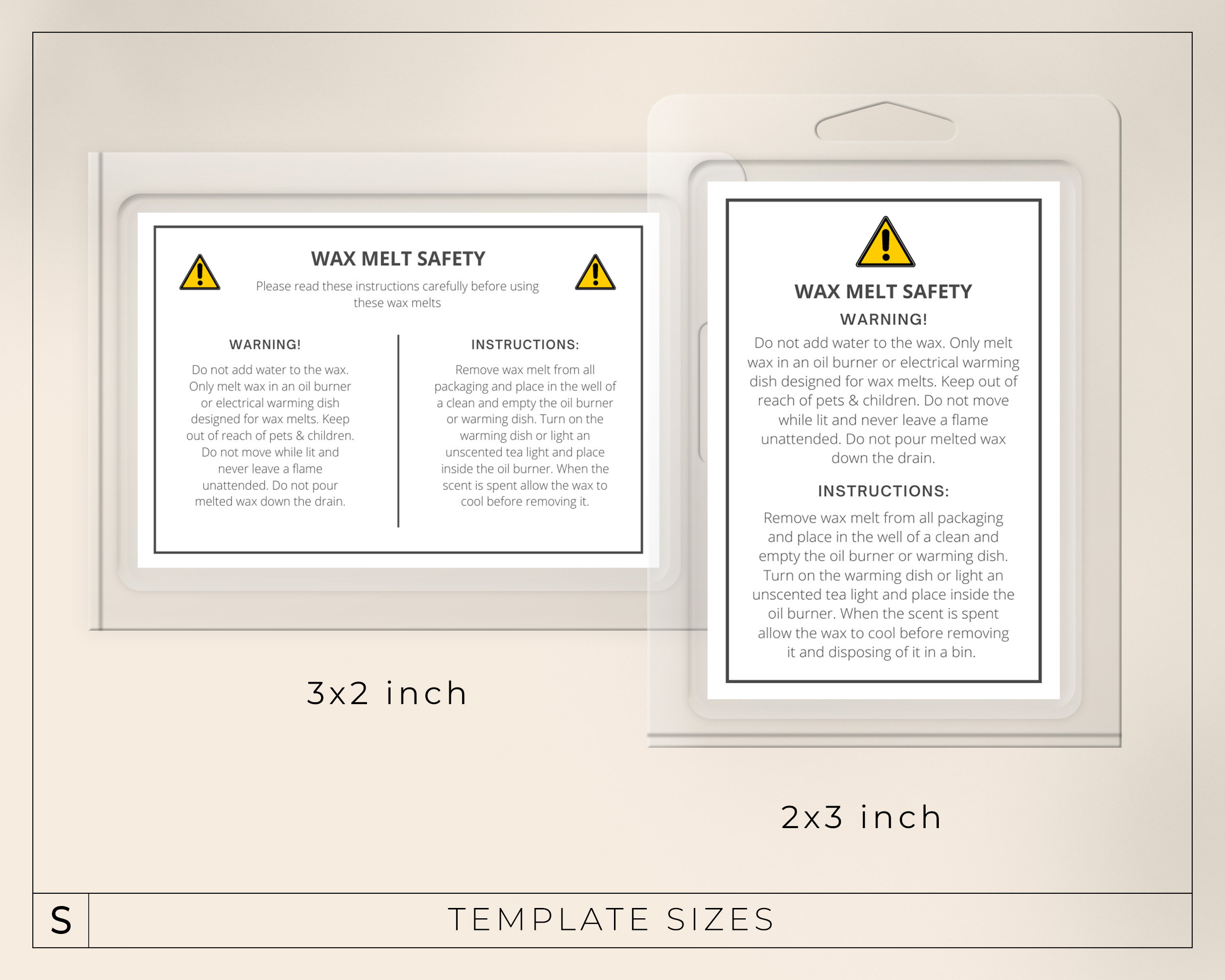 Wax Melt Warning Labels / Wax Melt Labels / Wax Melt - Etsy