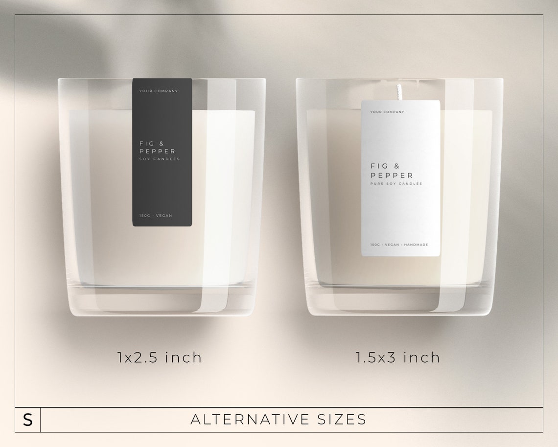 Thin Black and White Candle Label Template / Editable Candle - Etsy