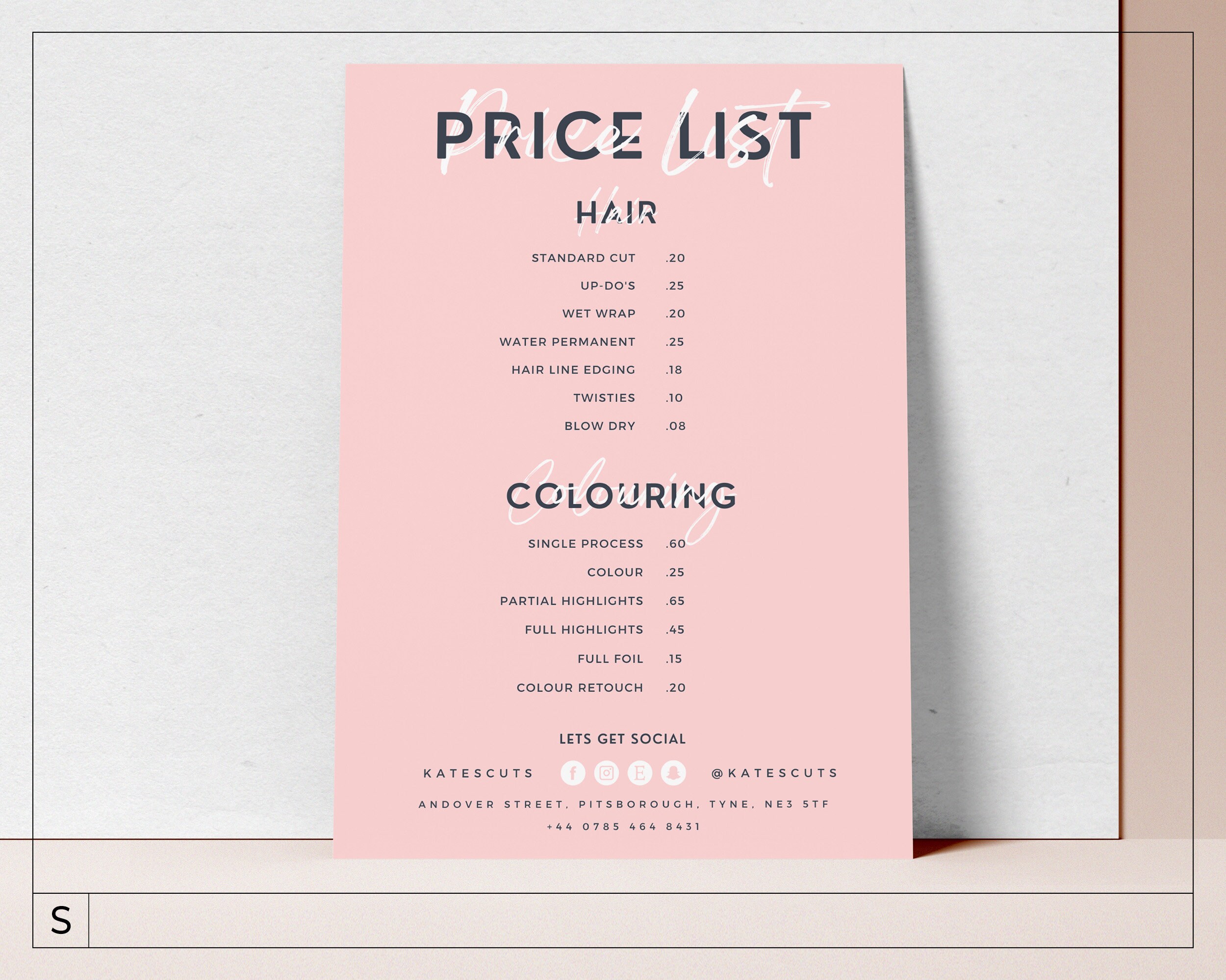 Editable Price List Template / Modern Pink & Black Price List ...