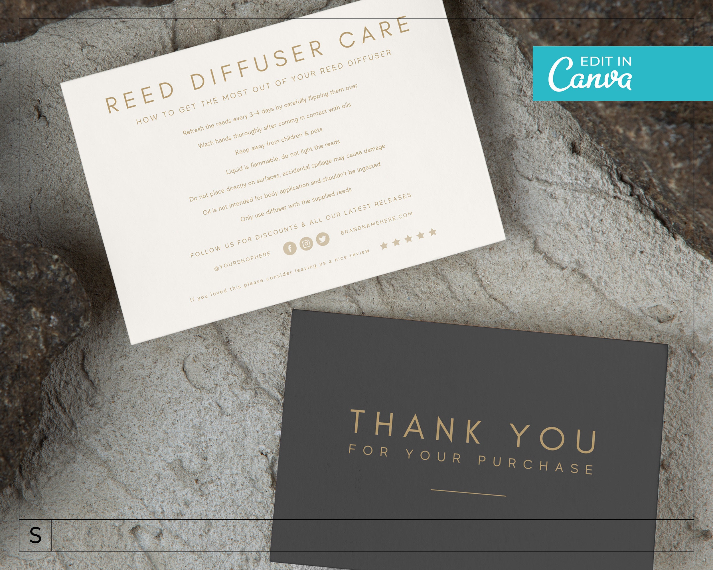 Minimalist Reed Diffuser Care Card Template / Editable - Etsy