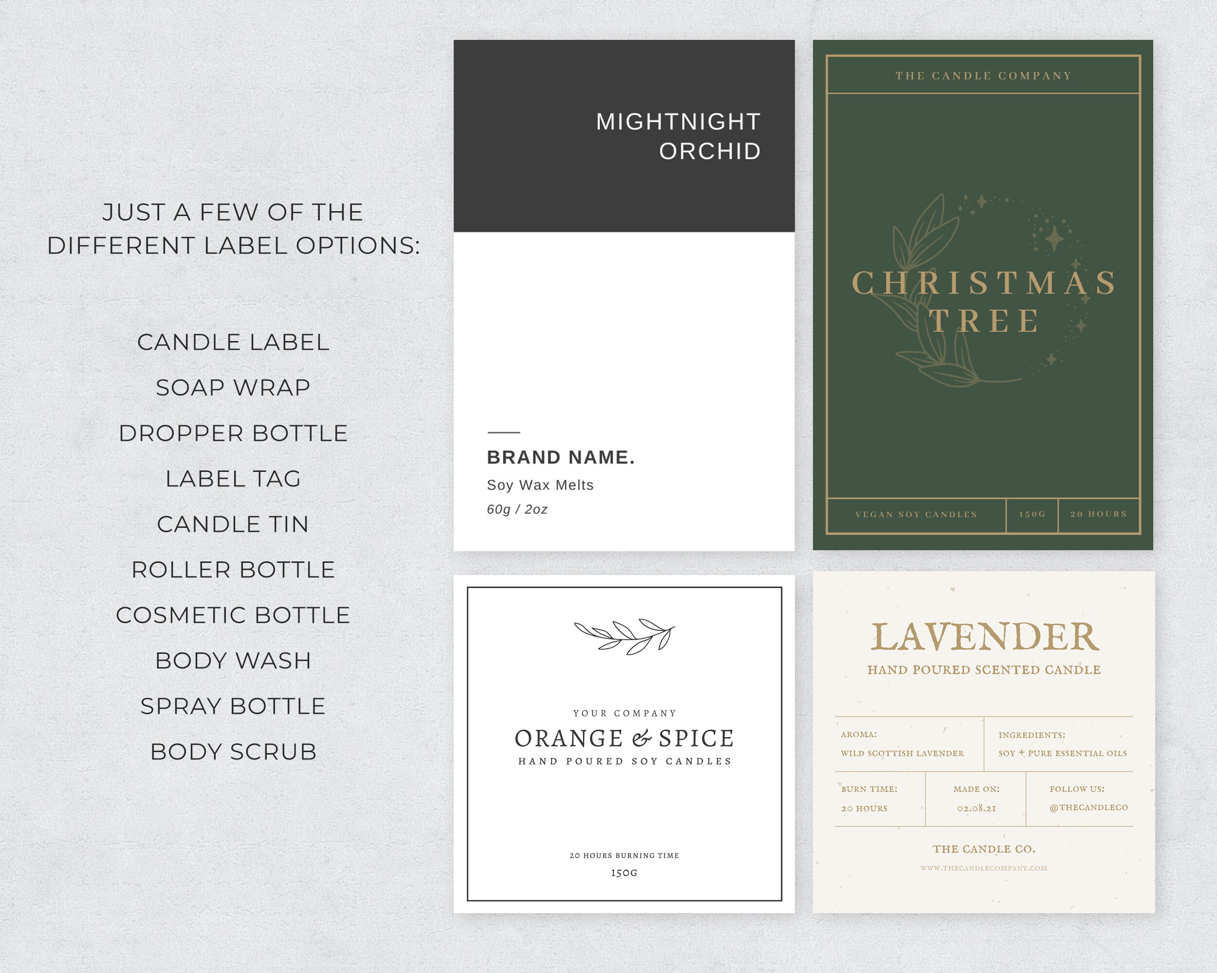 Custom Label Design / Custom Label Template / Bespoke Candle Labels ...