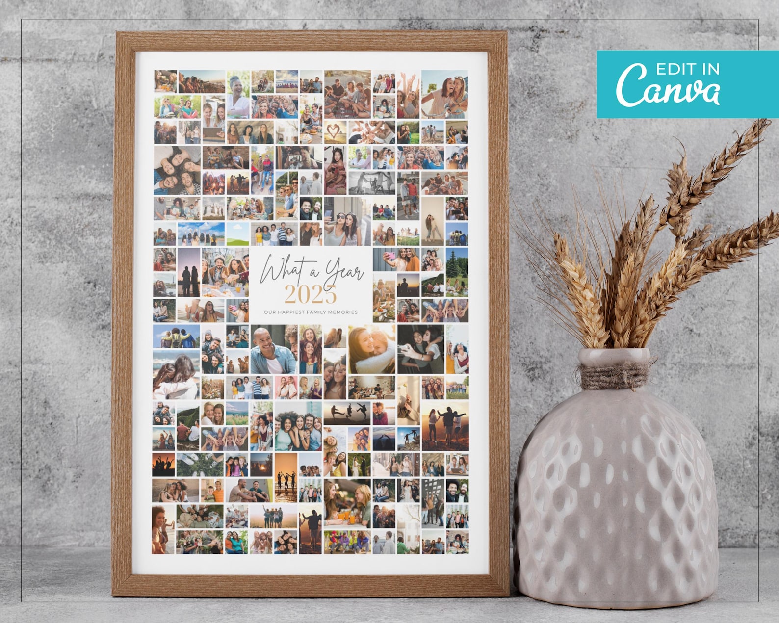 Year in Review Photo Collage Template / Editable Canva Photo Grid / New ...