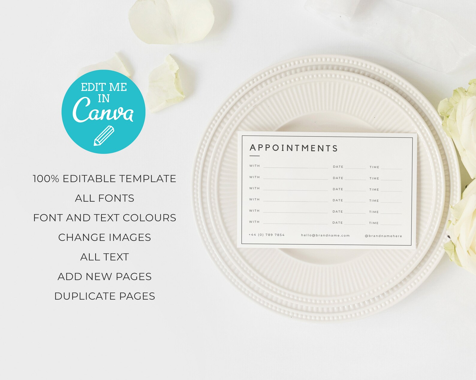 Editable Appointment Card Template / Simple Appointment Card / | Etsy