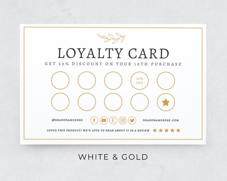Elegant Loyalty Card Template / Editable Rewards Card / Simple - Etsy