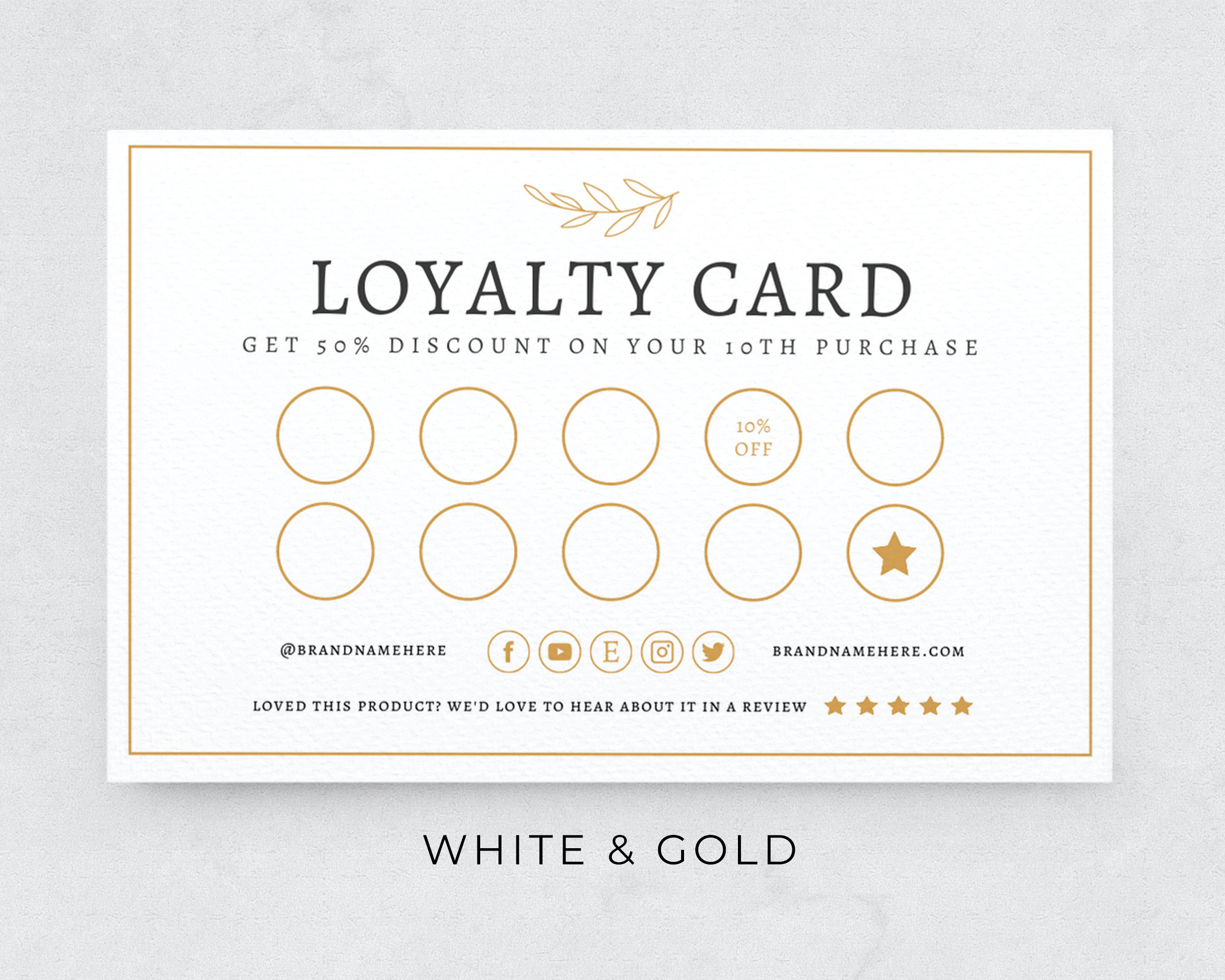 Elegant Loyalty Card Template / Editable Rewards Card / Simple - Etsy