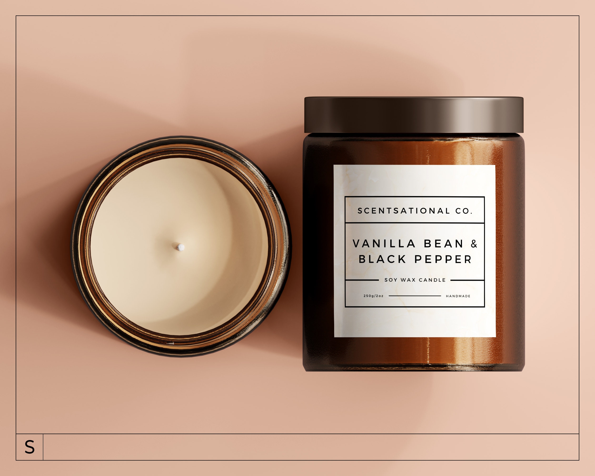Modern Candle Label Template / Editable Candle Labels / Minimalist Box ...