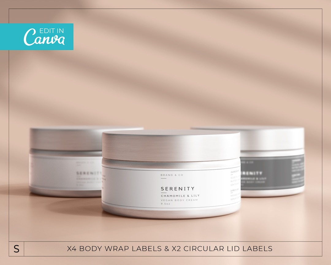 Slim Wrap Around Cosmetic Label Template / Editable Wrap Around Label ...