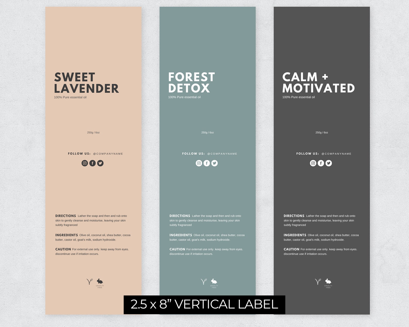 Big & Bold Soap Label Template / Editable Soap Wrap Around | Etsy