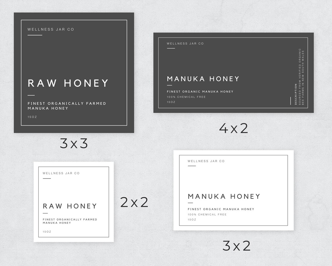 Minimalist Jar Label Template / Modern Label Template / Food | Etsy