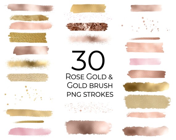 Rose Gold Brush Strokes / Gold Paint Strokes / Rose Gold Foil - Etsy