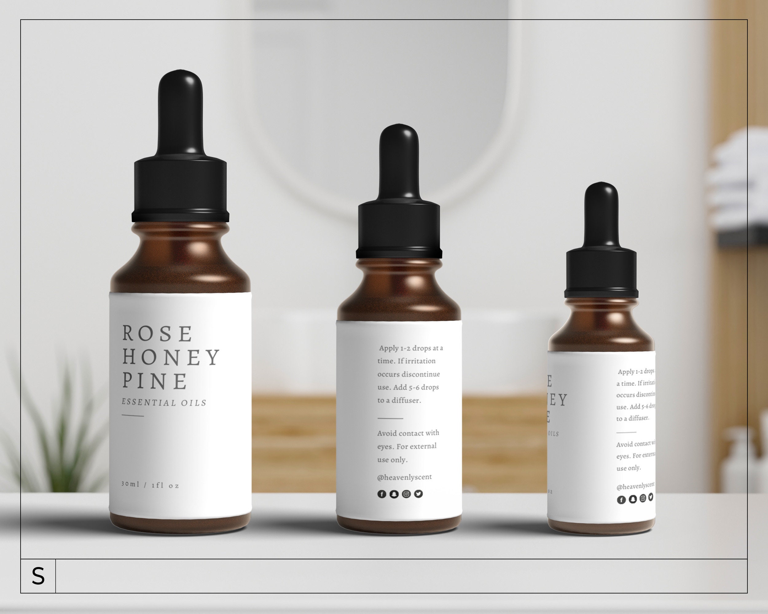 Editable Essential Oil Label Template / Simple Dropper Bottle - Etsy