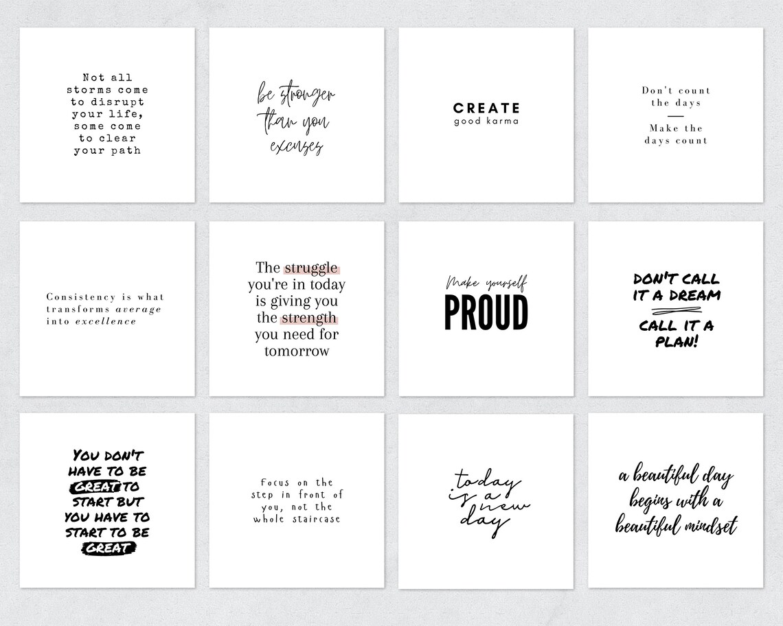 150 Editable Positive Instagram Post Quotes / Inspirational | Etsy