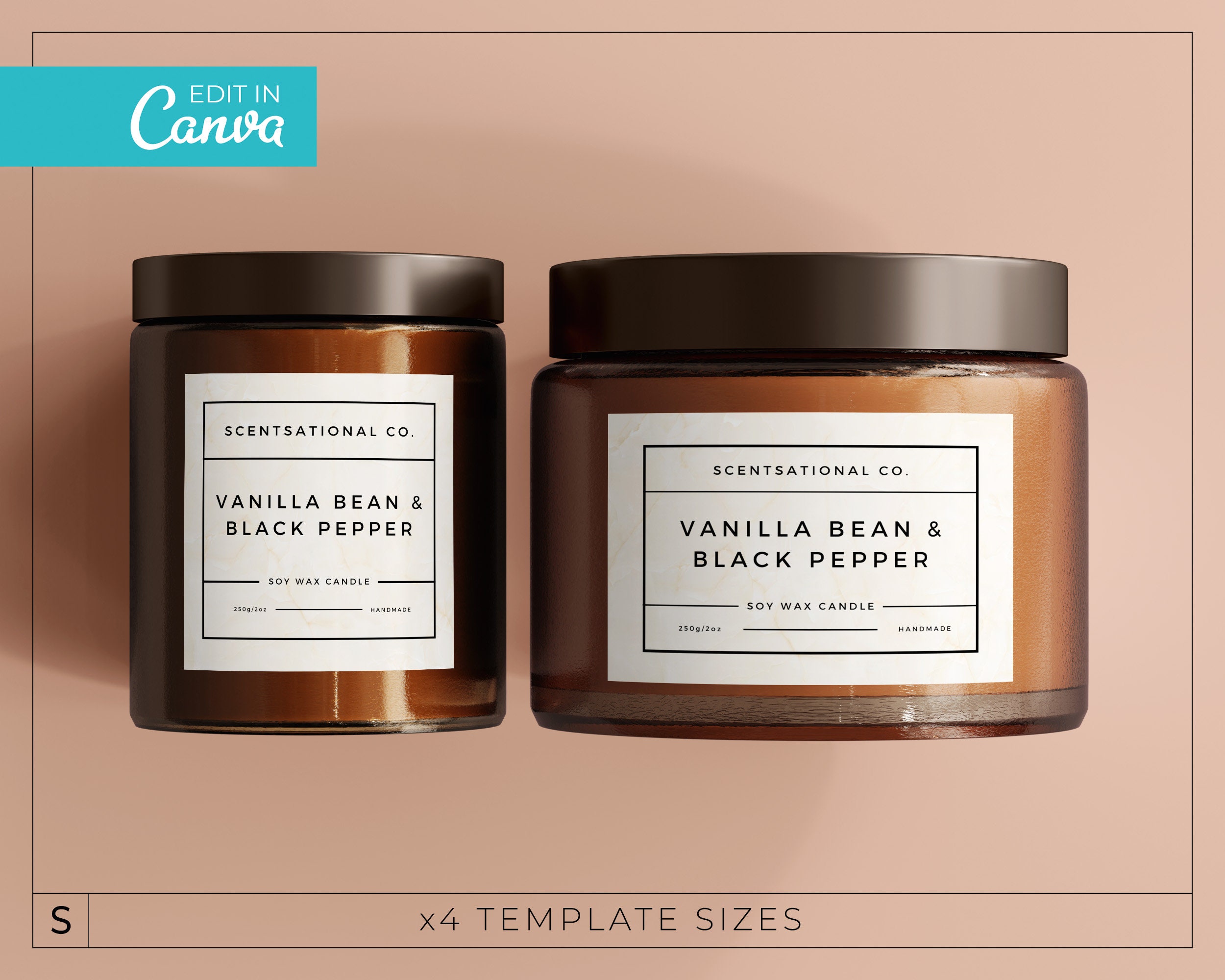 Modern Candle Label Template / Editable Candle Labels / Minimalist Box ...
