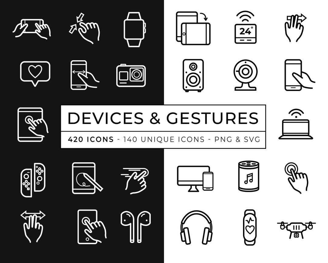 Tech Icon Pack / Devices Icons / Gesture Icons / Modern Icon Pack ...