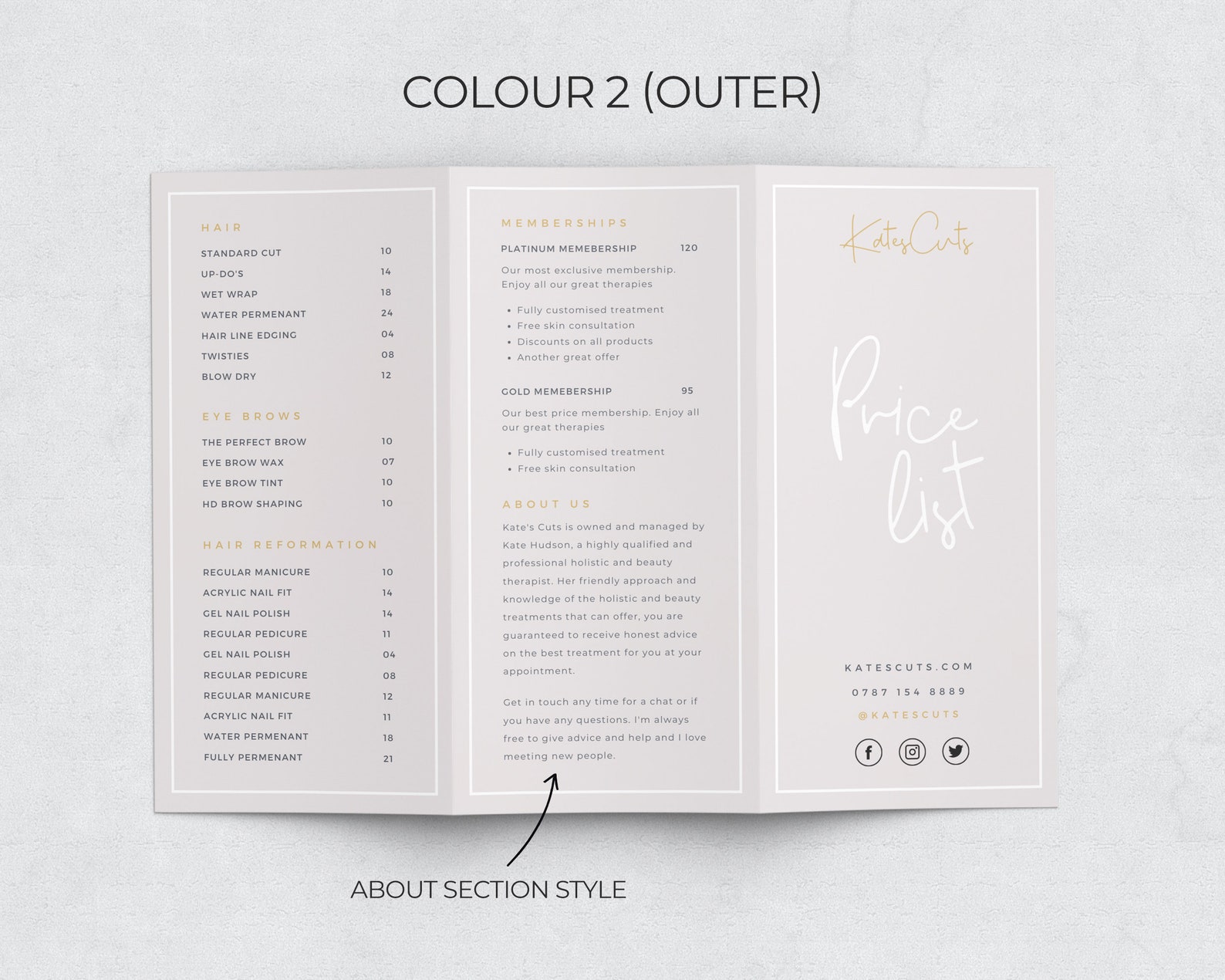 Modern Tri-fold Editable Price List Template / Z Fold Price - Etsy