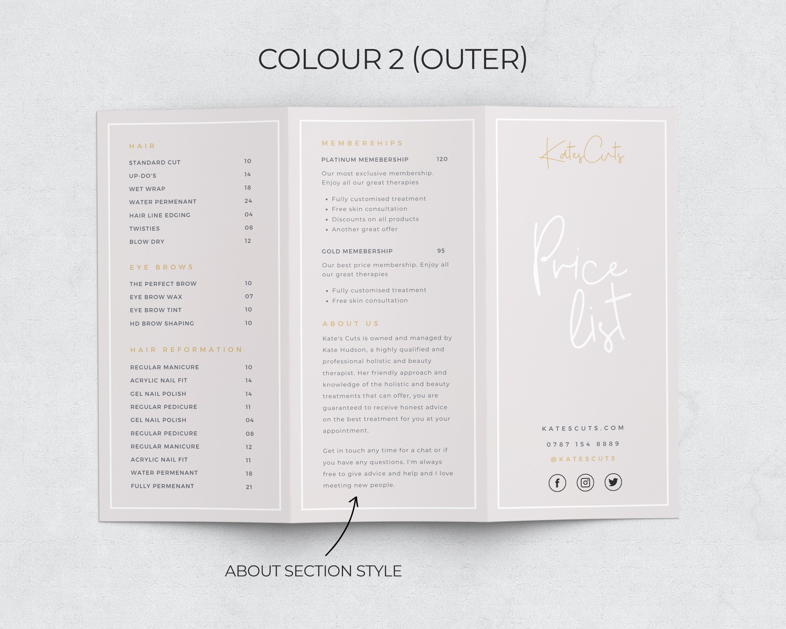 Modern Tri-fold Editable Price List Template / Z Fold Price - Etsy