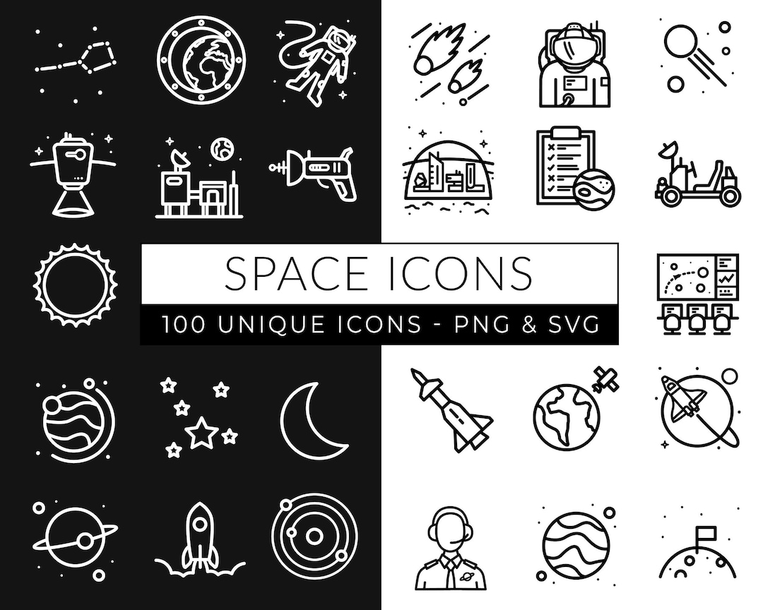 Space Icons / Stars & Galaxy Icon Set / Space Travel / Space ...