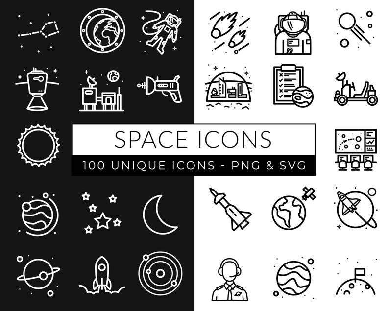 Space Icons / Stars & Galaxy Icon Set / Space Travel / Space ...