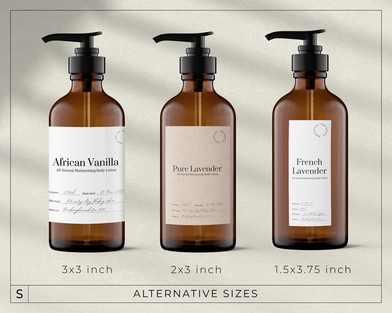 Rustic Bottle Label Template / Modern Hand Lotion Label - Etsy