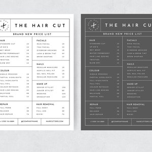 Modern Price List Template / Editable Price List Template / | Etsy