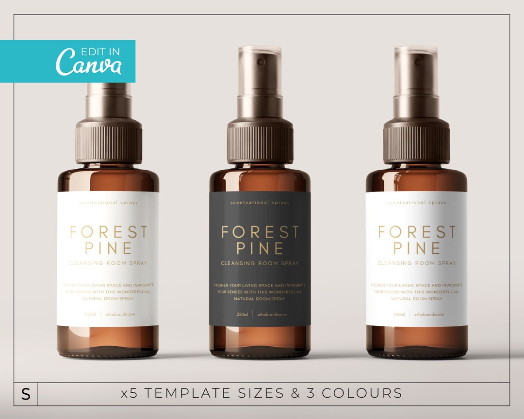 Minimalist Room Spray Bottle Label Template / Gold Fragrance Label ...
