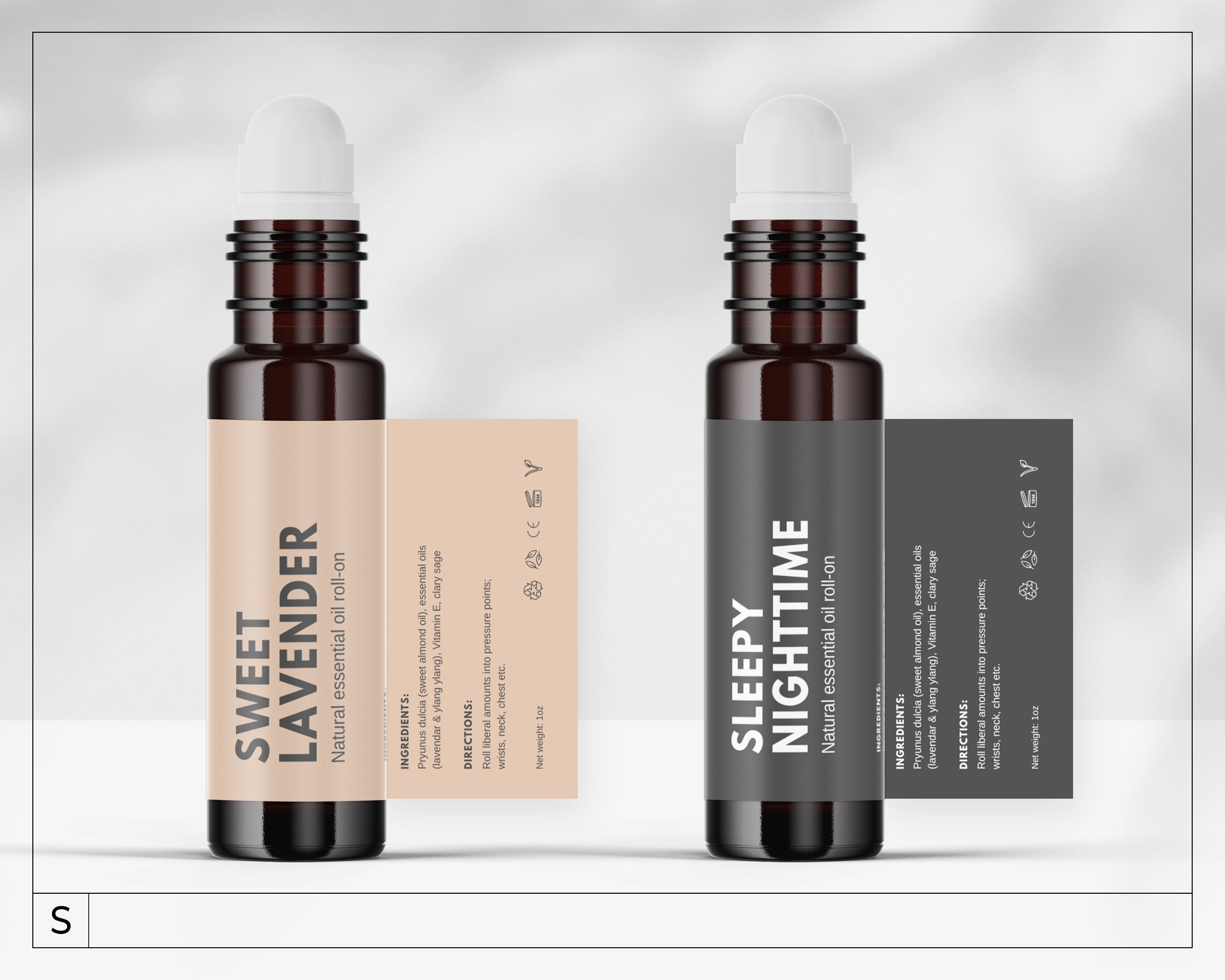 Roller Bottle Label / Bold Essential Oil Label Template / 10ml - Etsy