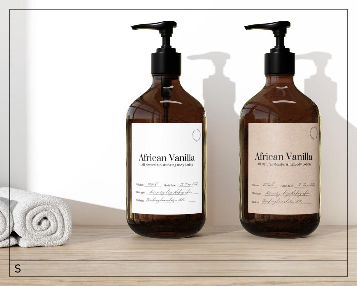 Rustic Bottle Label Template / Modern Hand Lotion Label - Etsy
