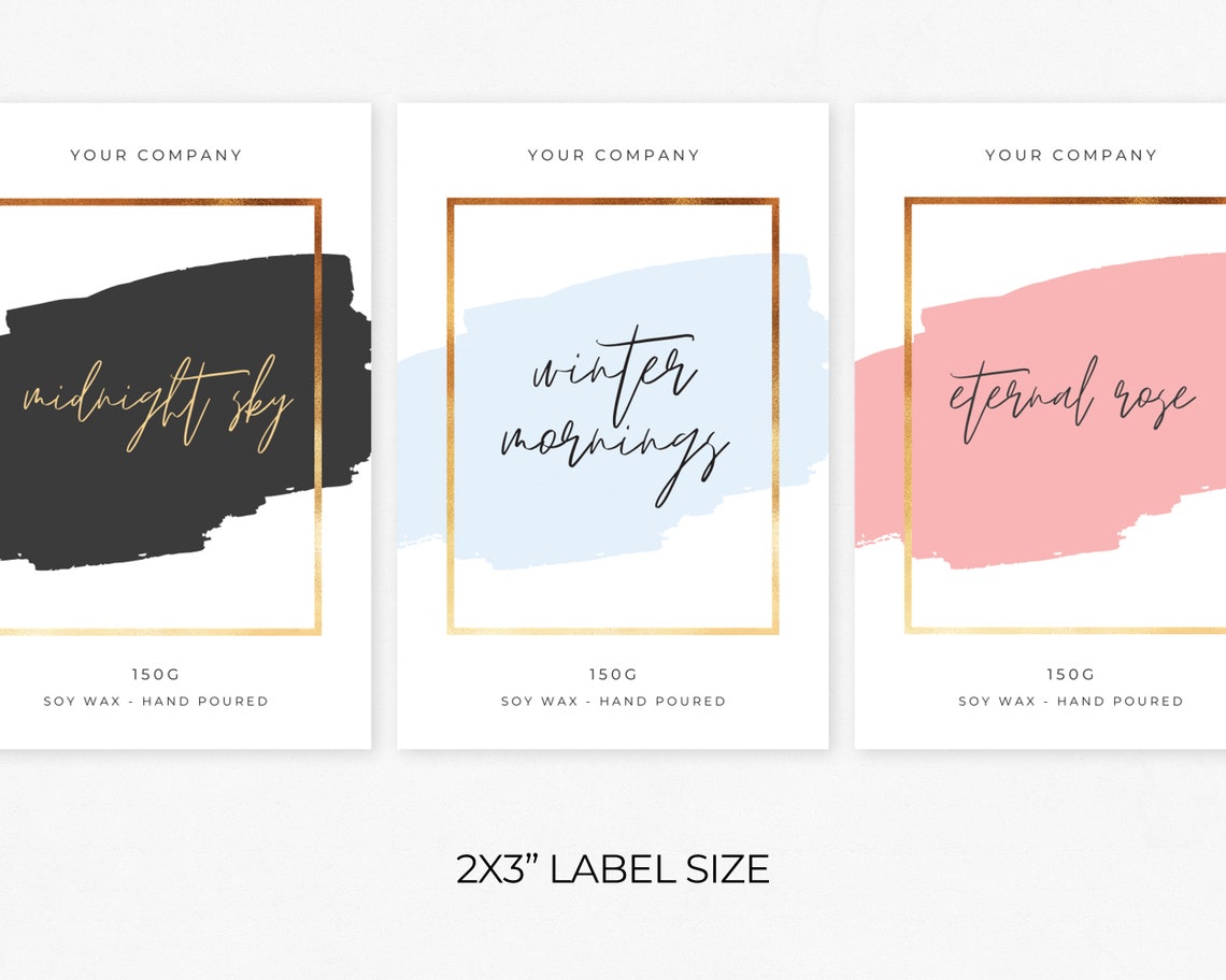 Gold Wax Melts Label Template / Editable Wax Melts Labels / | Etsy