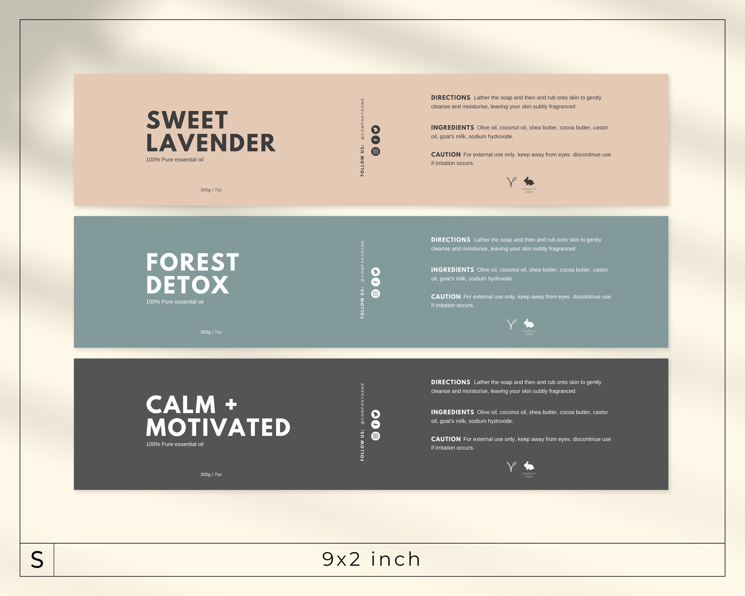 Big & Bold Soap Label Template / Editable Soap Wrap Around - Etsy