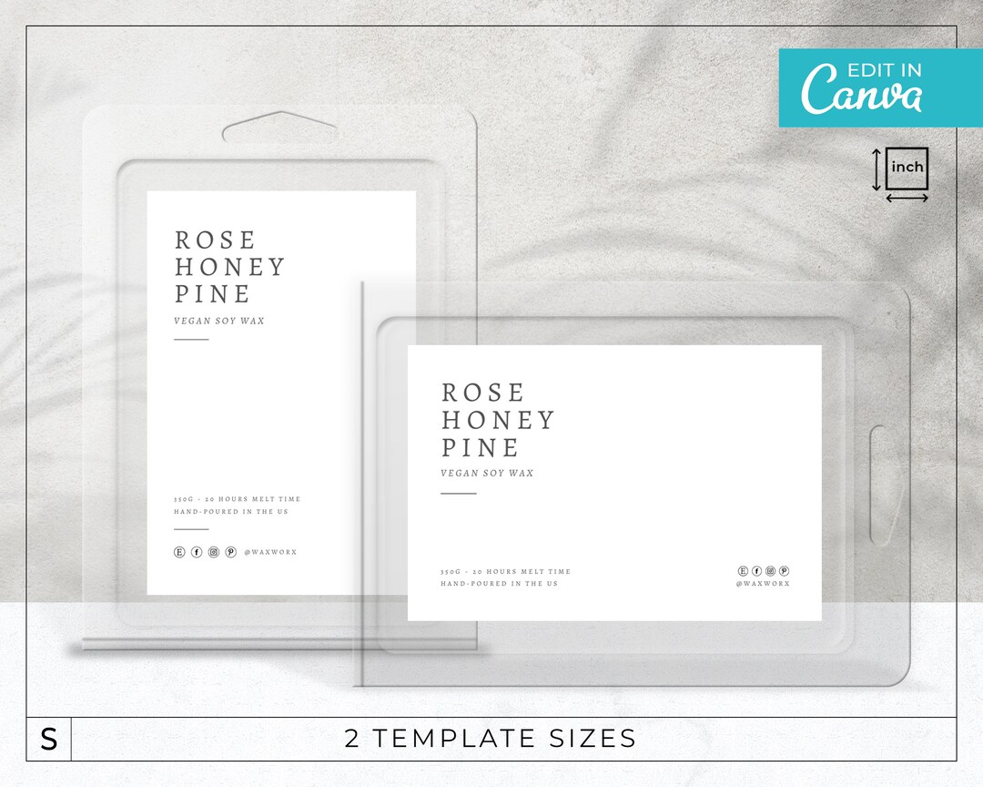 Minimal Wax Melts Label Template / Editable Wax Tart Labels / Elegant ...