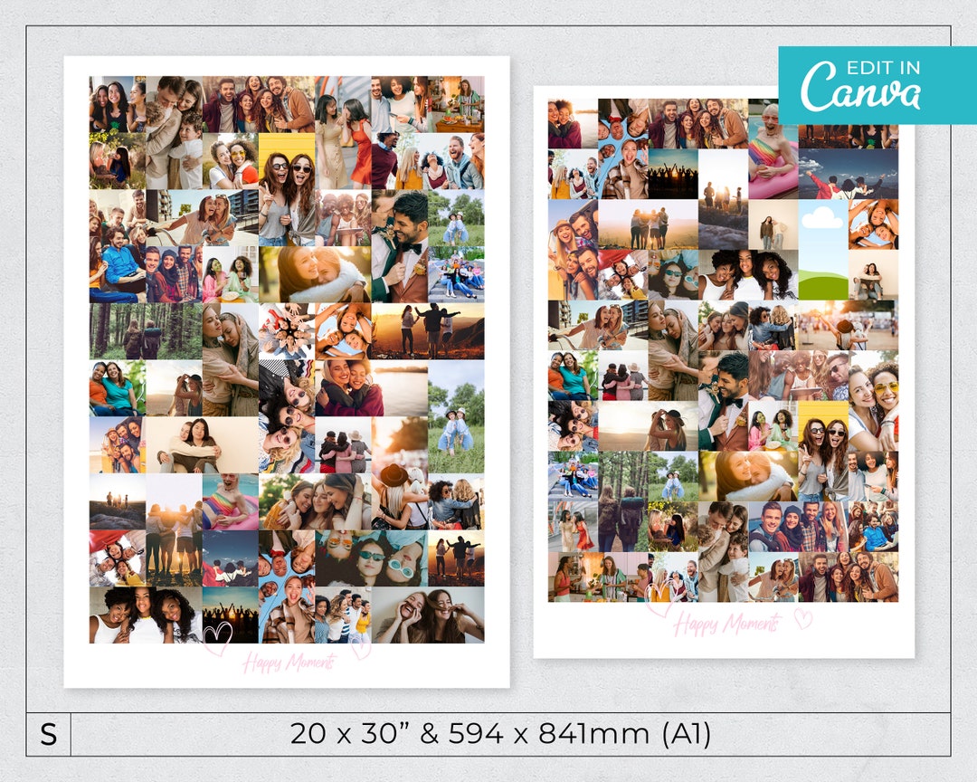 Photo Collage Template / Editable Photo Collage / Photograph Collage ...