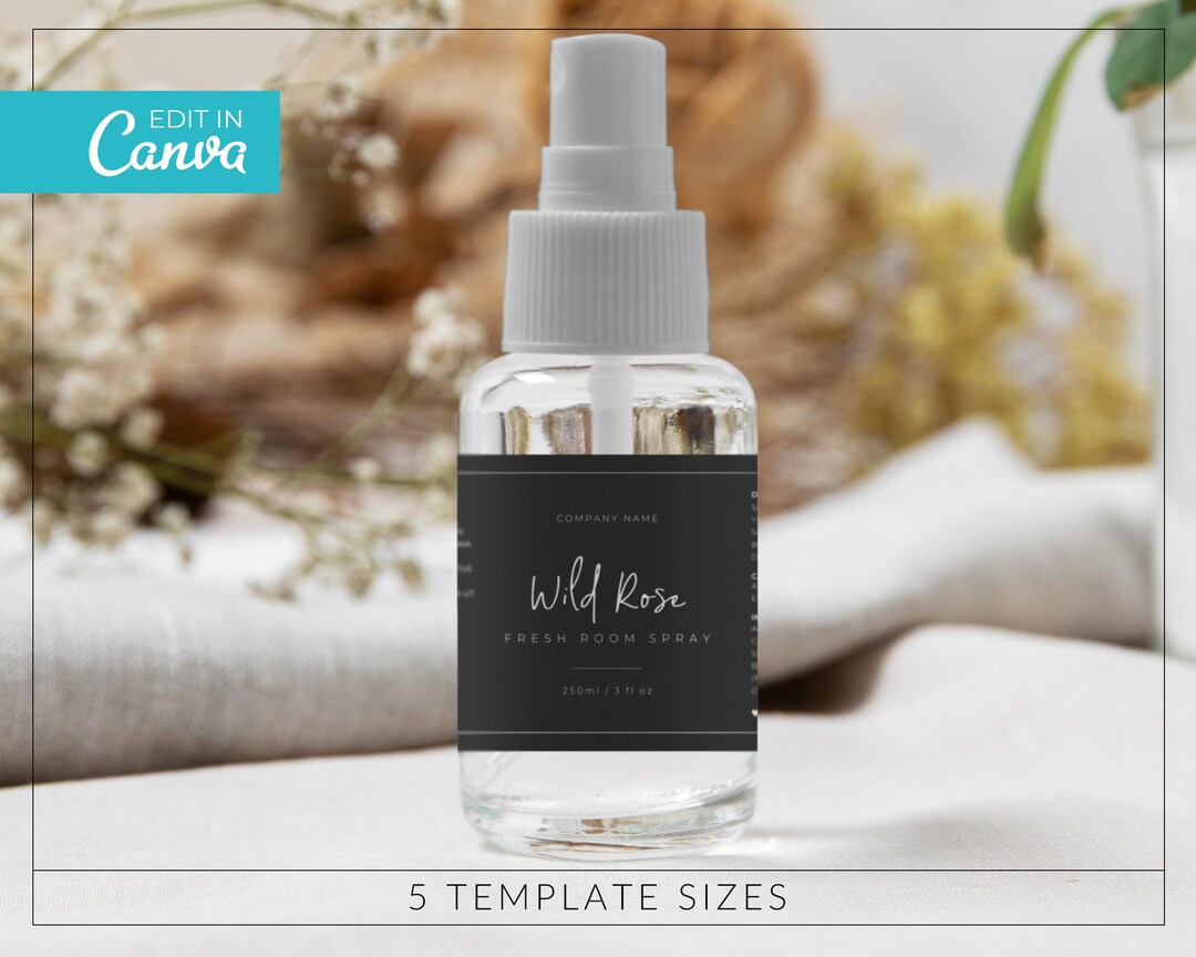Minimalist Room Spray Bottle Label Template / Simple Fragrance Label ...