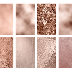 20 Rose Gold Metallic Digital Paper Textures // Rose Gold Foil Metal ...