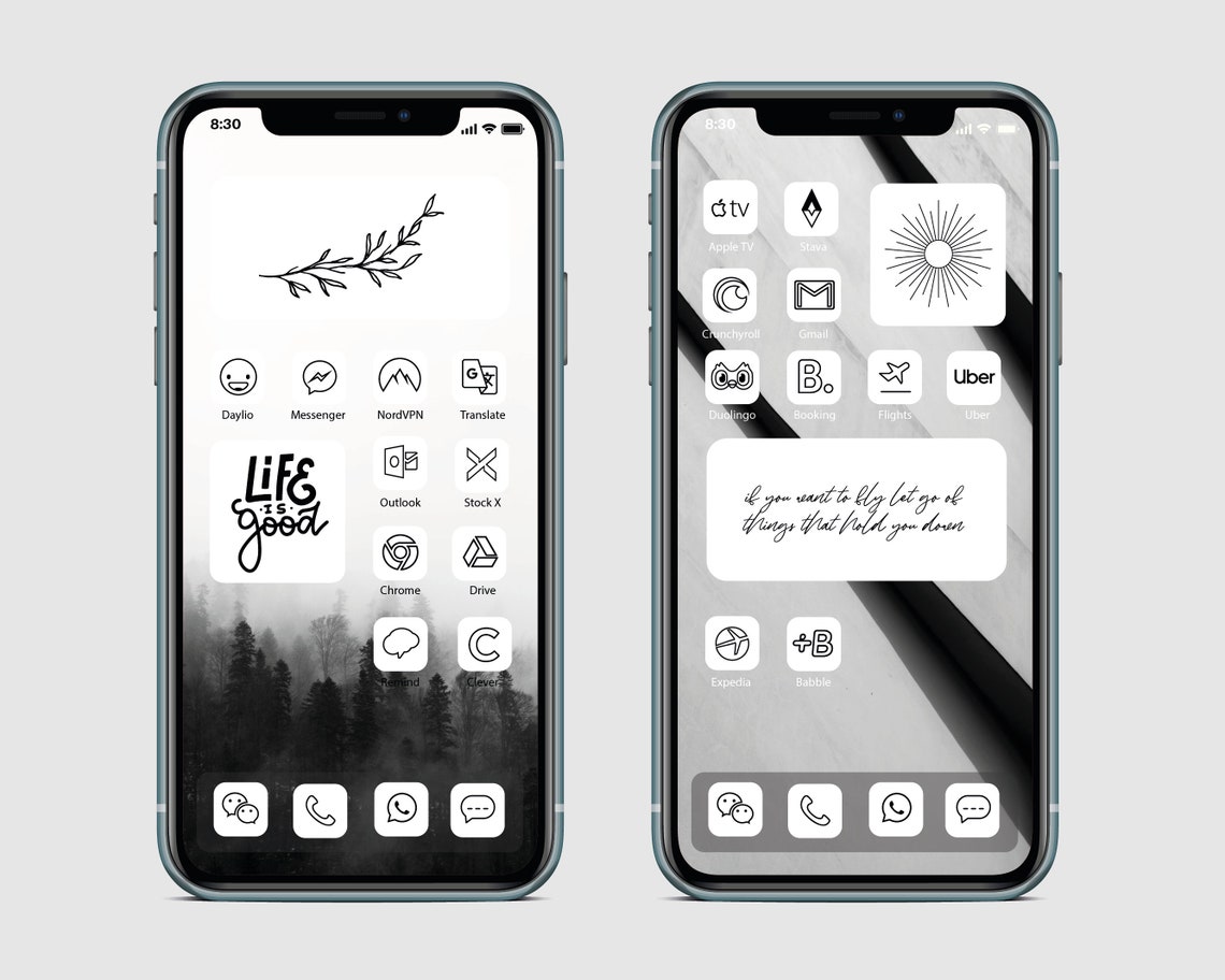 1500 Minimalist White Ios 14 App Icons / Social Media Icons Ios14 ...